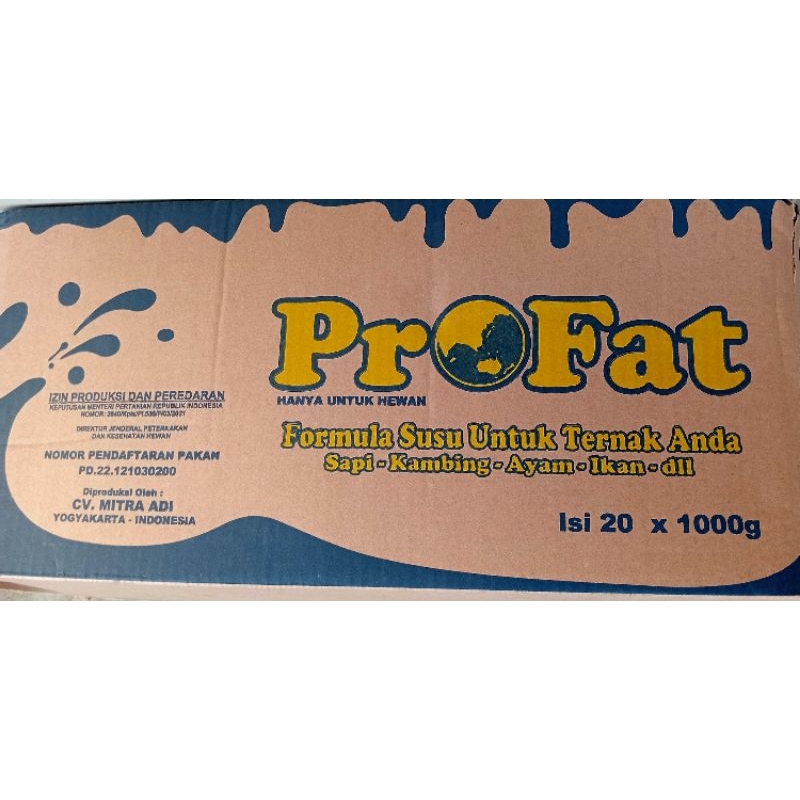 Jual Susu Ternak Profat 1 Karton Isi 20pcs 20kg | Shopee Indonesia