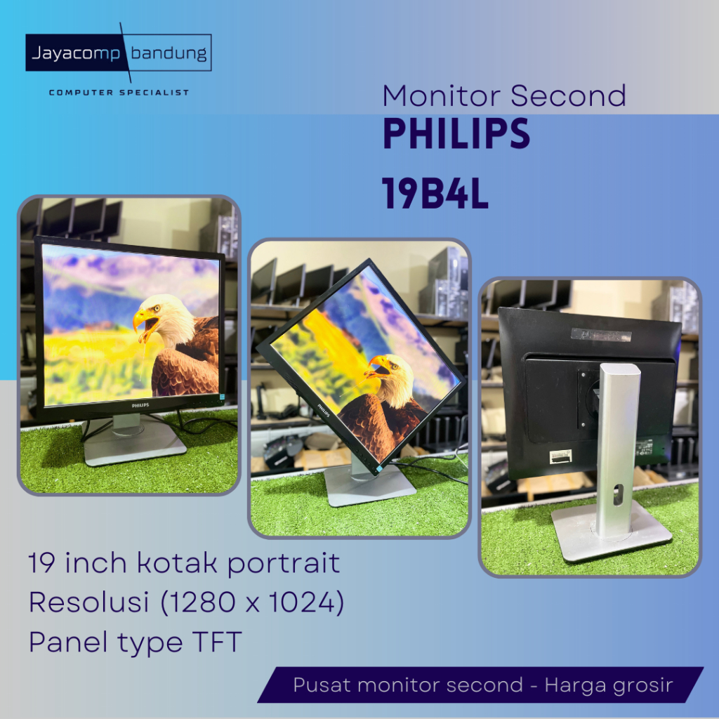 Jual Monitor LED Kotak 19 inch PHILIPS 19S4Q IPS / 19B4L Portrait ...