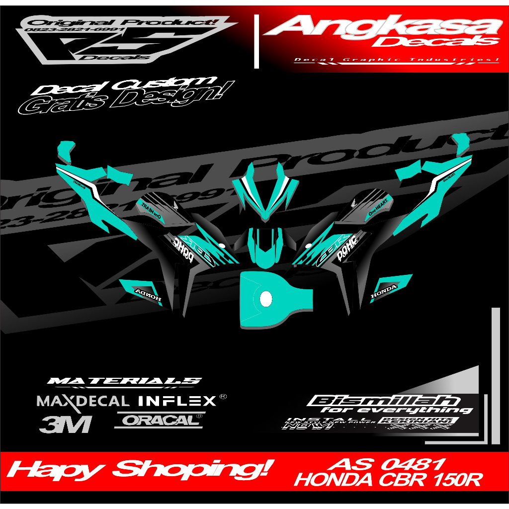 Jual 0481 DECALS STIKER FULLBODY CUSTOM MOTOR HONDA CBR 150R// list ...