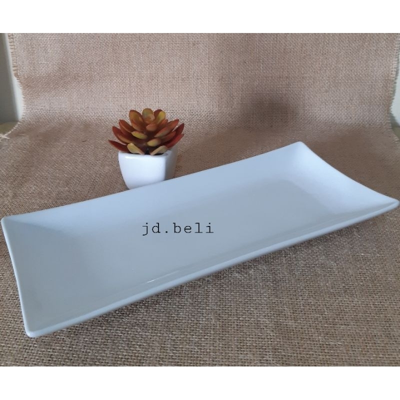 Jual Piring saji keramik/Piring kueh/Piring persegi panjang/Plate ...