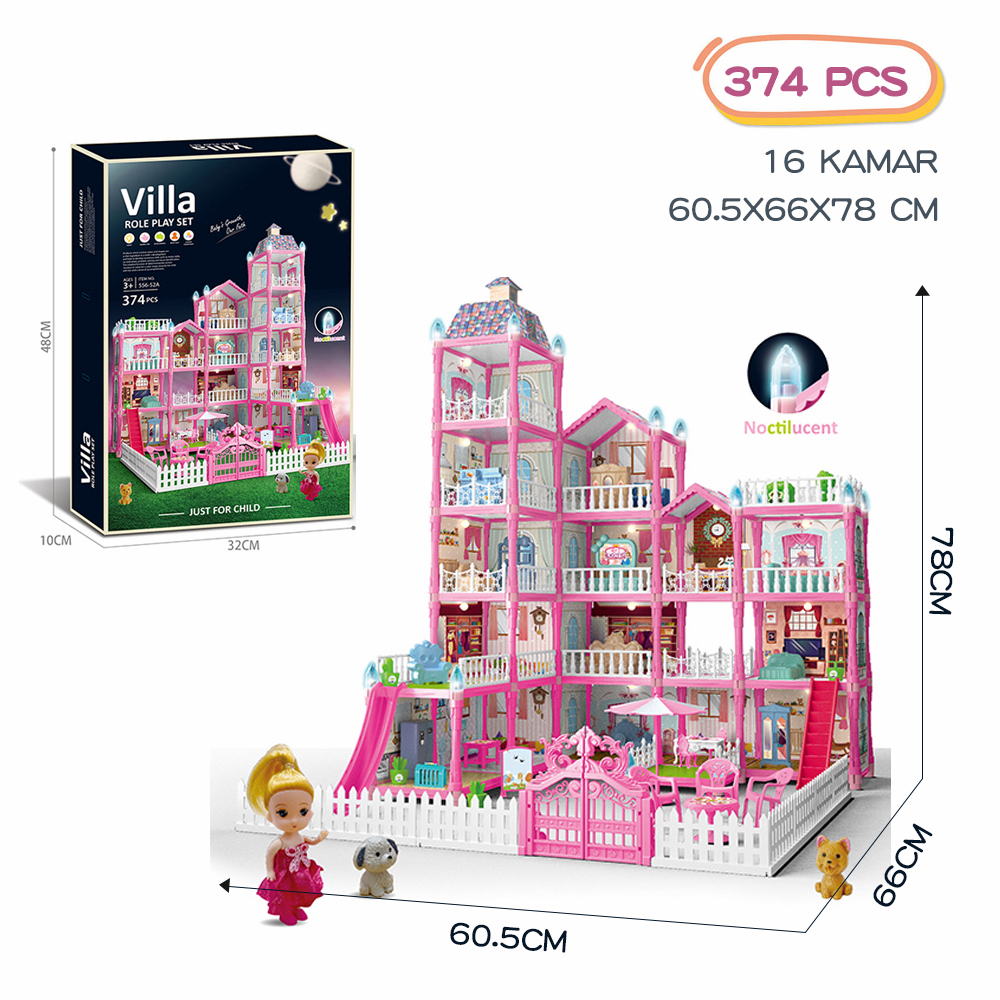 Jual Mainan Rumah Princess Castle 3D Princess Big Villa DIY Rumah ...