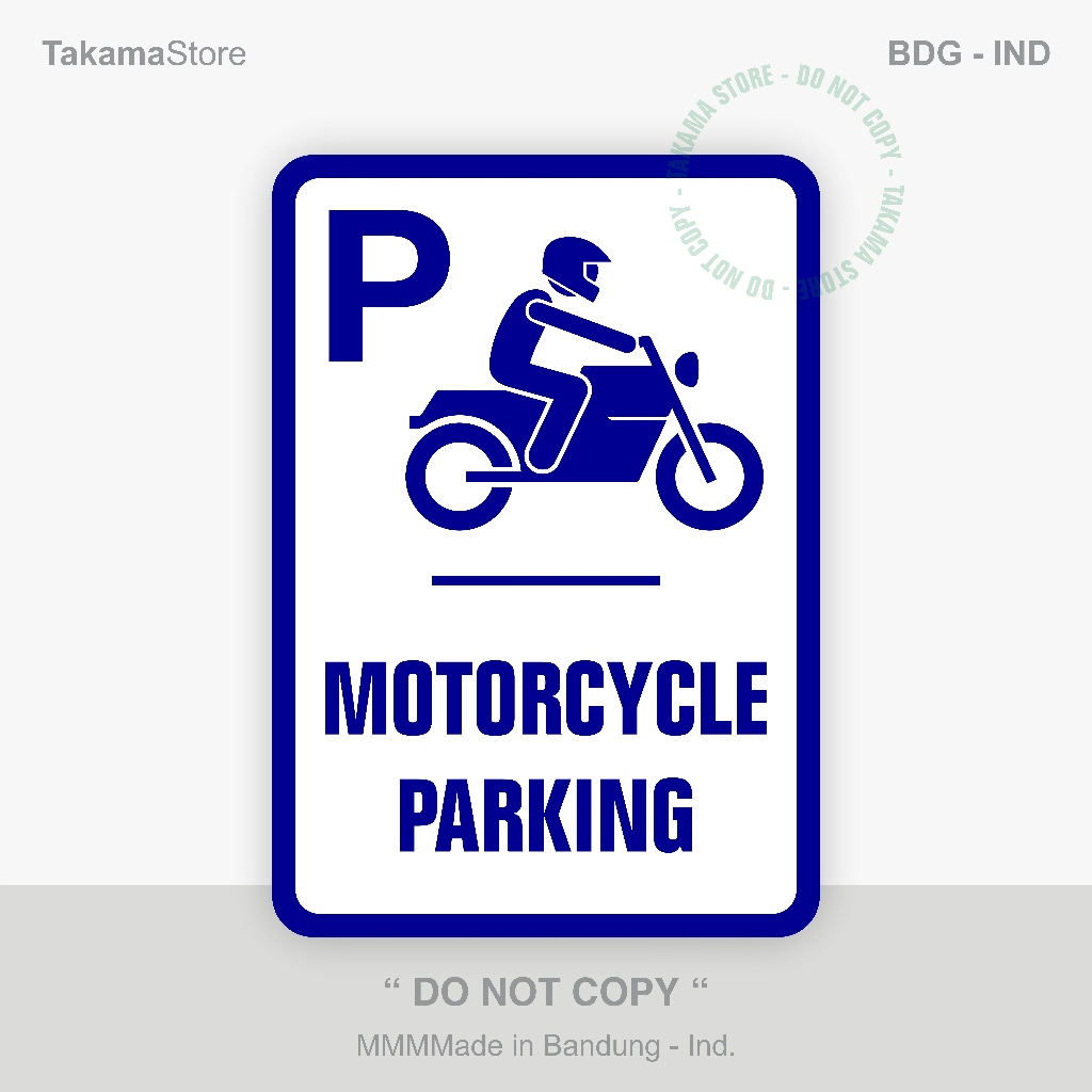 Jual Motorcycle parking area sign - Size 35cm x 50cm - Alumunium Plate ...