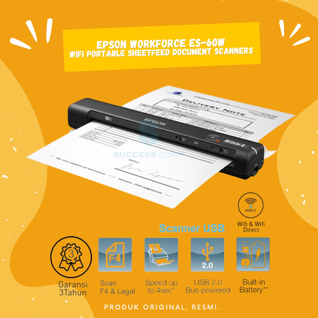 Jual PORTABLE SCANNER EPSON ES-60W EPSON ES60W ES 60 W ES 60W ES60 WIFI ...