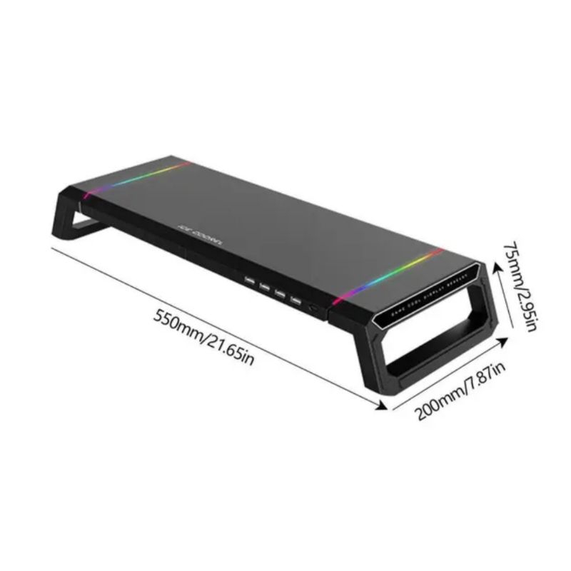 Jual Computer Notebook Monitor Stand Riser RGB Light Mount Tabletop ...