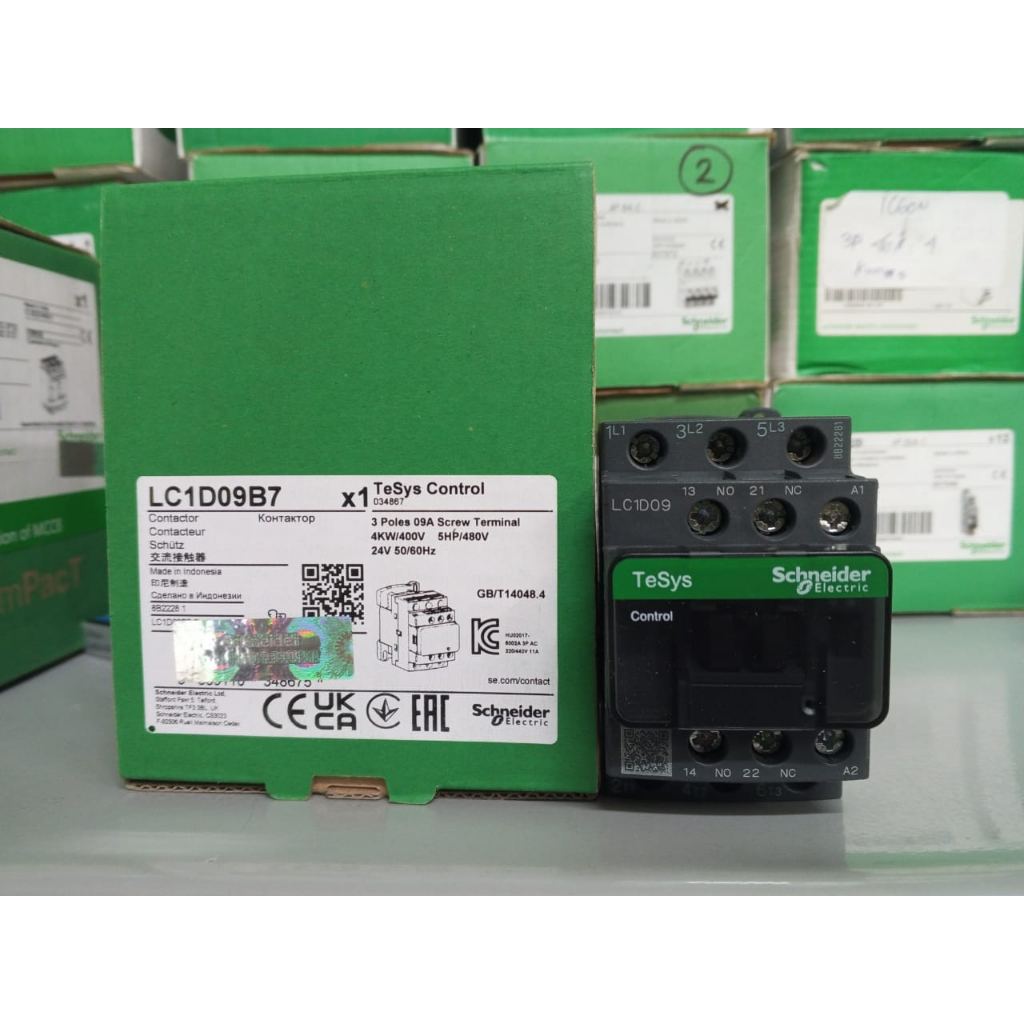 Jual contactor/kontaktor LC1D09B7 LC1D09 24VAC Schneider ori | Shopee ...