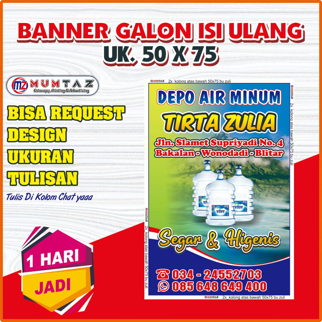 Jual BANNER DEPO AIR MINUM GALON ISI ULANG 50X75CM 50X100CM 60X120 FREE ...