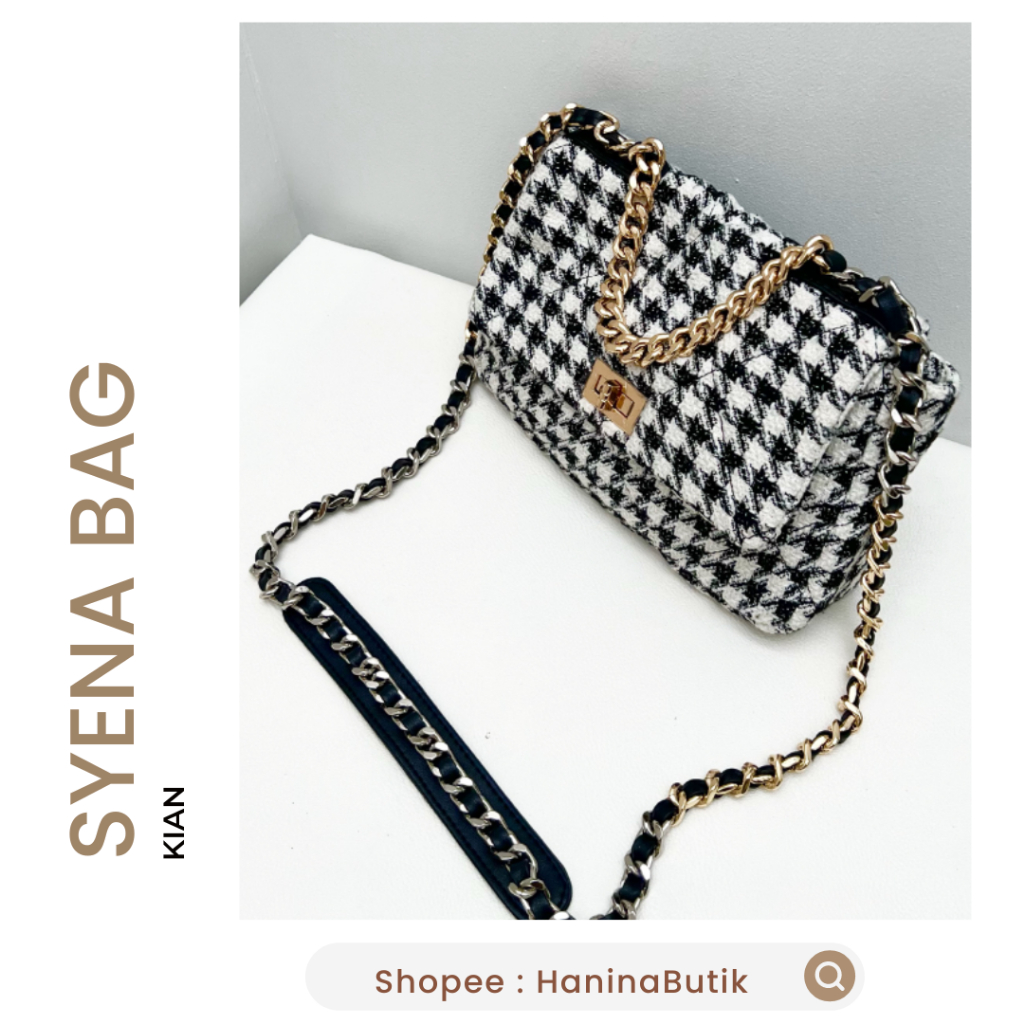 Jual (𝗦𝗜𝗔𝗣 𝗞𝗜𝗥𝗜𝗠) SYENA SENYA BAG MONOCHROME by KIAN | TAS TWEED SYENA ...