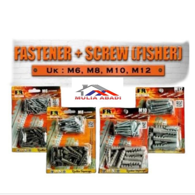 Jual Fisherr + skrup / viser set skrup m6 m8 m10 m12 per pack | Shopee Indonesia