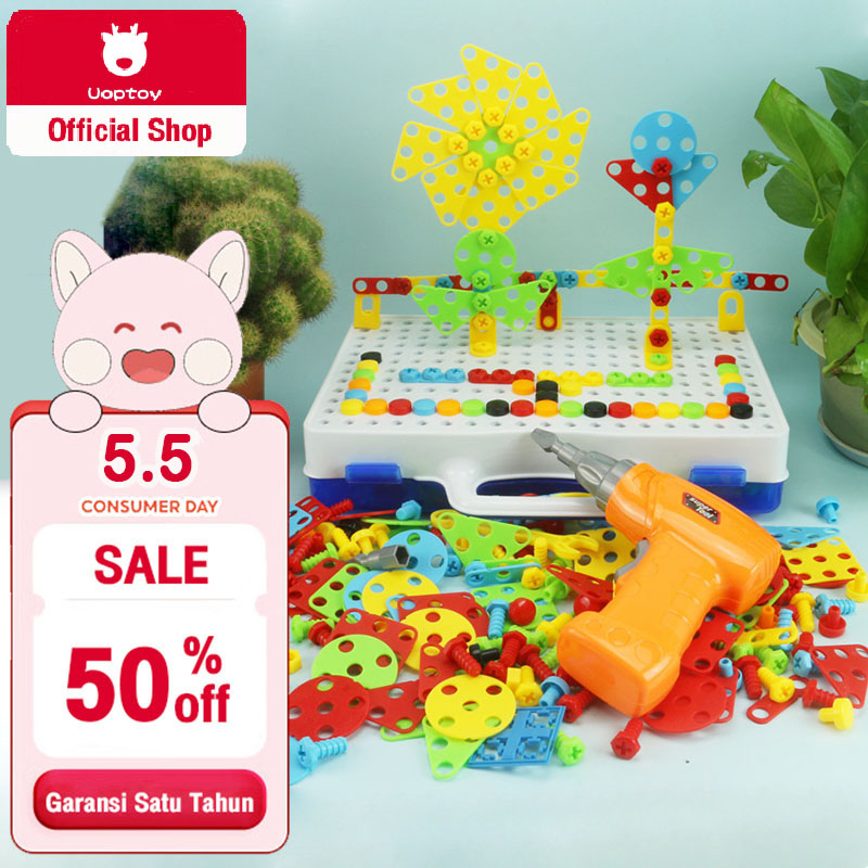 Jual Uoptoy 213 PCS Mainan Anak Diy Kreatif 3D Edukasi Belajar Susun ...