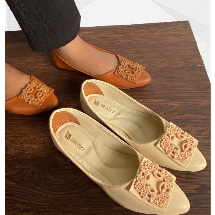 Jual Sepatu Flatshoes BZ56 Wanita Casual Feminim Simple Cantik Brozzy ...