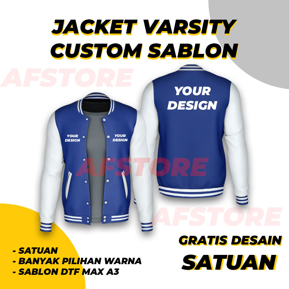 Jual Jaket Varsity Custom Sablon Satuan Lusinan | Shopee Indonesia