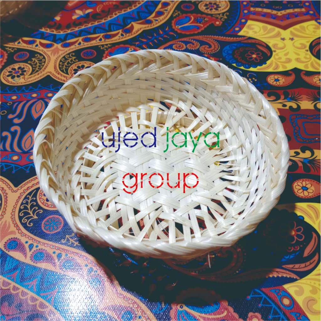 Jual Tempat makanan snack dari anyaman bambu bentuk bulat ukuran sedang ...