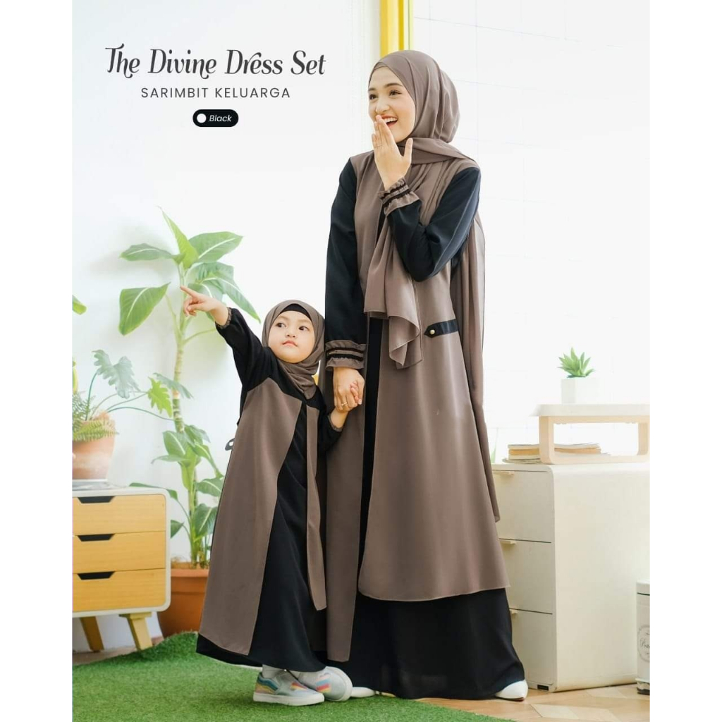 Jual GAMIS COUPLE IBU DAN ANAK PLUS HIJAB TERBARU 2024 / BAJU GAMIS ...
