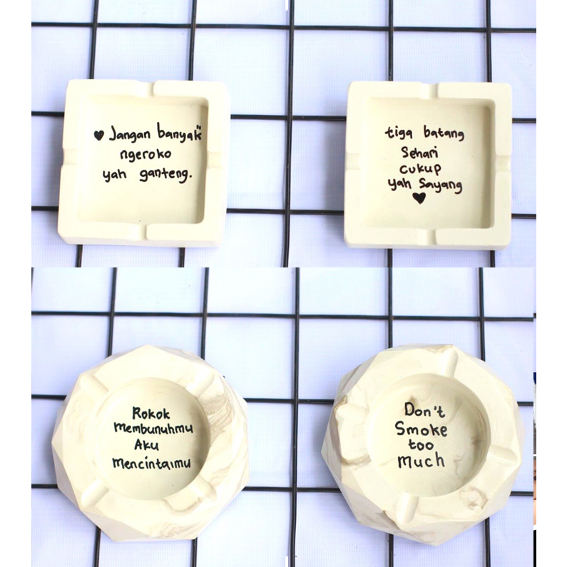 Jual [BISA COD] [NO PO] Bisa Custom Tulisan Asbak Aesthetic Asbak ...
