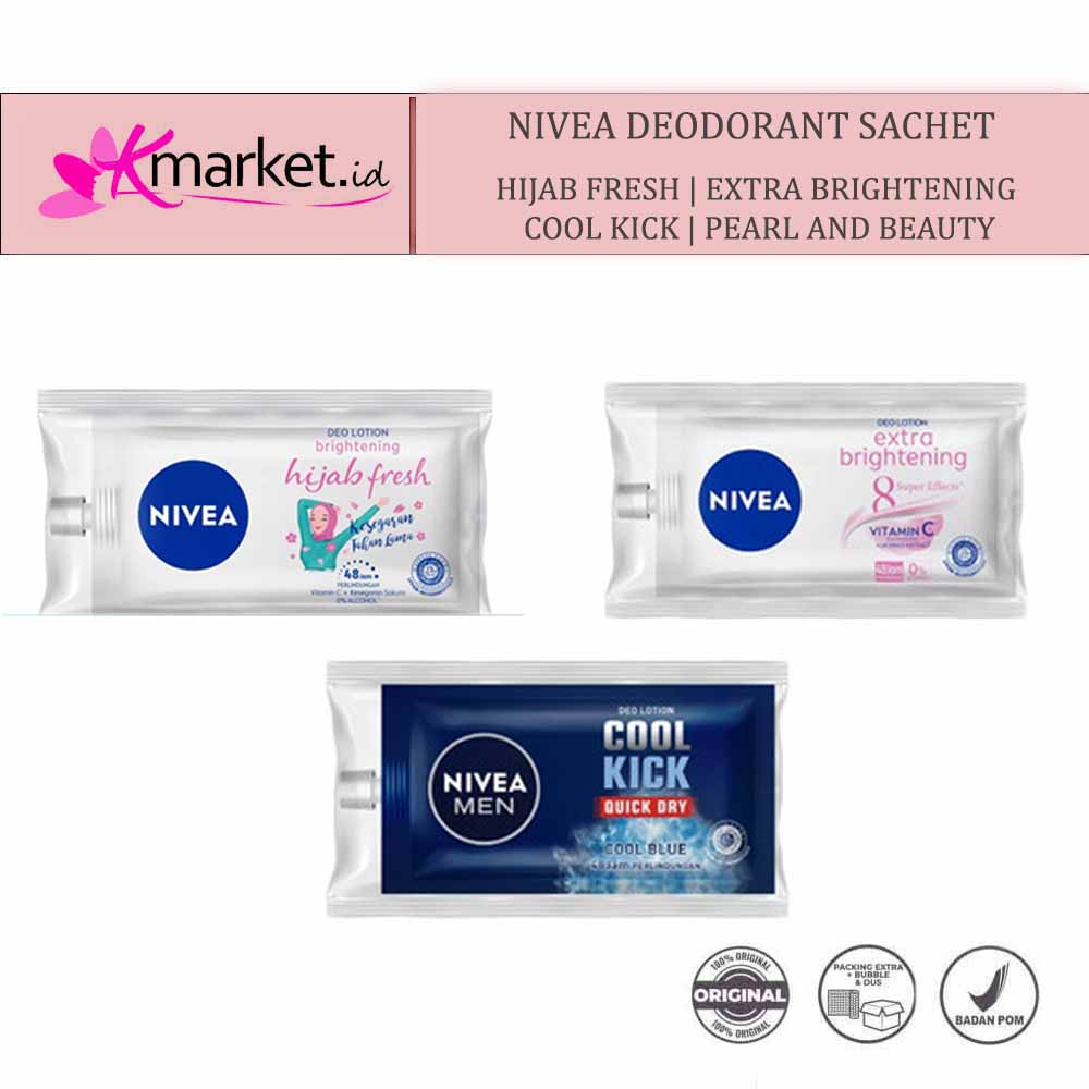 Jual NIVEA DEODORANT SACHET HIJAB FRESH | COOL KICK | EXTRA BRIGHTENING ...