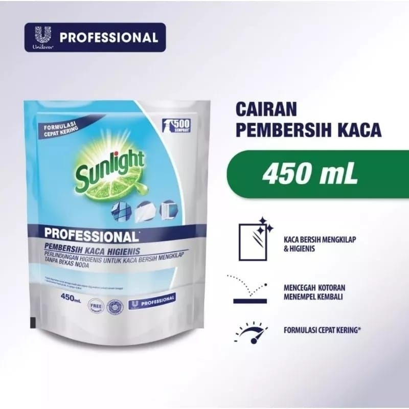 Jual sunlight Professional pembersih kaca higienis 450 ml pouch ...