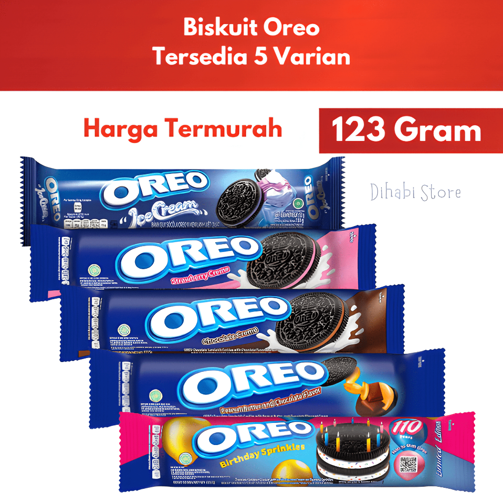 Jual Oreo Red Original, Chocolate Creme, Double Stuff , Strawberry ...