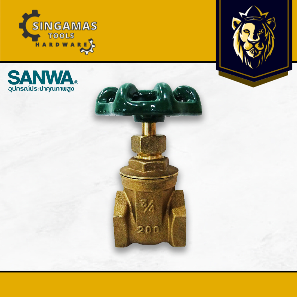 Jual SANWA Brass Gate Valve GV 15 S 3/4" | Shopee Indonesia