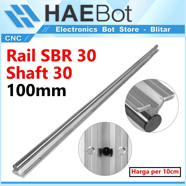 Jual [HAEBOT] Rail SBR30 Rel Linear Shaft As 30mm Stainless 100mm 10cm CNC Linear Motion x axis ...