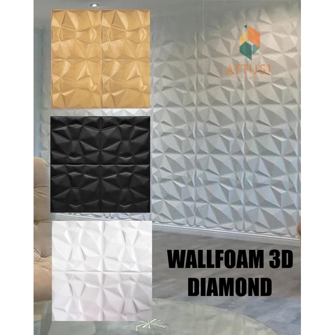 Jual Wallfoam Brickfoam Motif Diamond Wallsticker Foam 3D | Shopee ...
