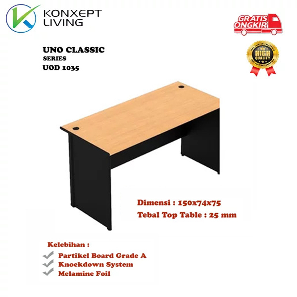 Jual UNO MEJA UTAMA MEJA TULIS KANTOR UOD 1035 UKURAN 150CM | Shopee ...