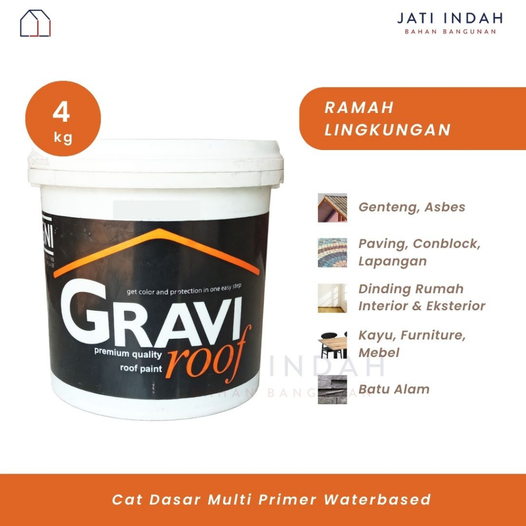 Jual GRAVI ROOF 4 KG CAT DASAR EKSTERIOR/INTERIOR MULTI PRIMER U ...
