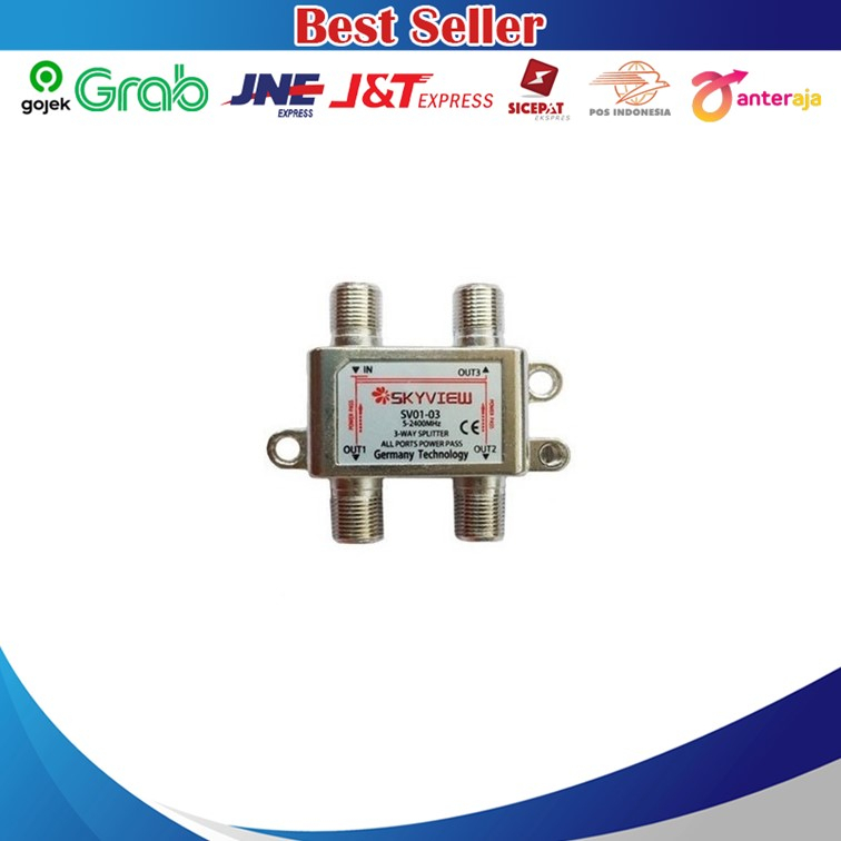 Jual New Product TV Kabel UHF Parabola Splitter 3 Way Skyview SV-03 GPS ...
