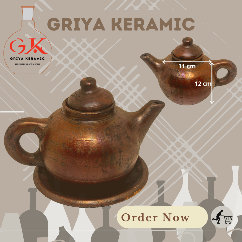 Jual Poci teh | teko kopi / Gerabah Poci bahan tebal / membuat teh ...