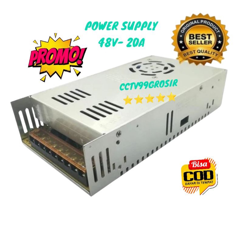 Jual Switching Power Supply PSU 48V 20A High Quality, 48 Volt 20 Ampera Fan | Shopee Indonesia