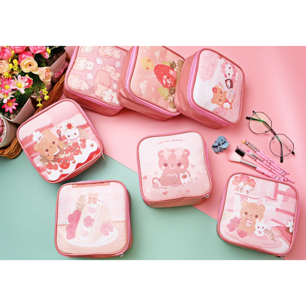 Jual Dompet Kosmetik Kotak Tempat Pembalut Make Up Serbaguna Pouch Makeup Aesthetic Estetik Lucu ...