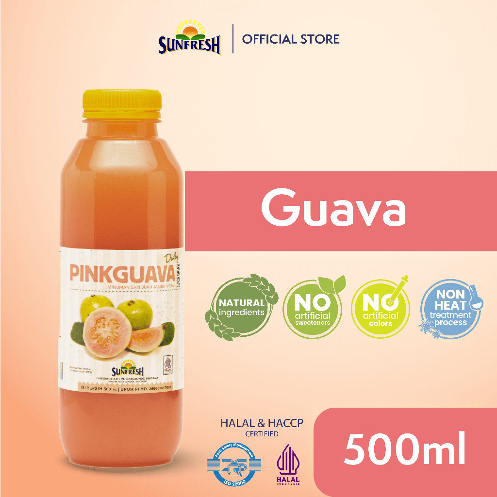 Jual Sunfresh Daily Pink Guava Juice 500 ml Mengandung Vitamin C & A ...