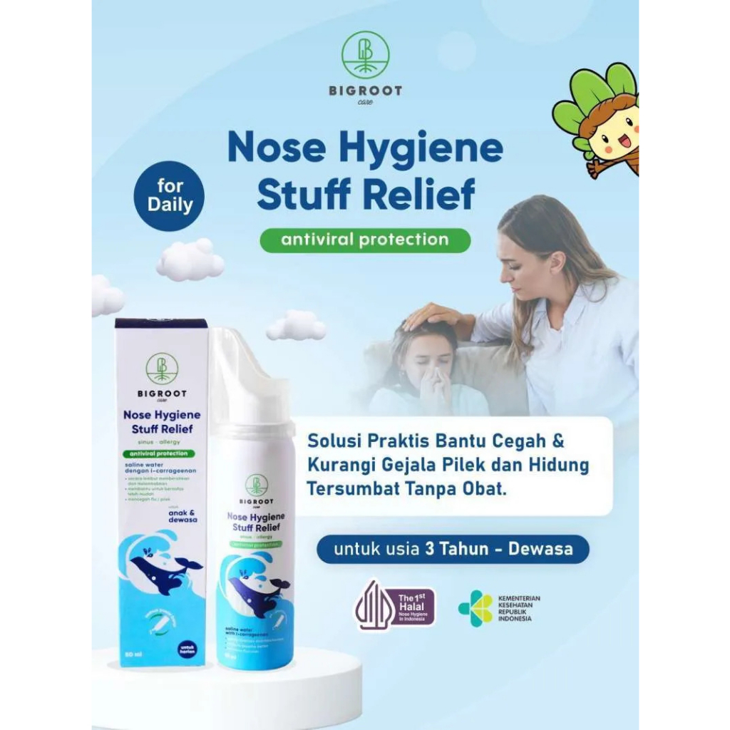 Jual BIGROOT NOSE HYGIENE STUFF RELIEF SPRAY 50 ML ( UNTUK ANAK DAN ...