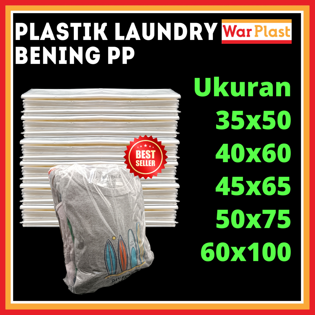 Jual Plastik Kantong Besar Laundry PP Bening 40x60 50x75 60x100 35x50 ...
