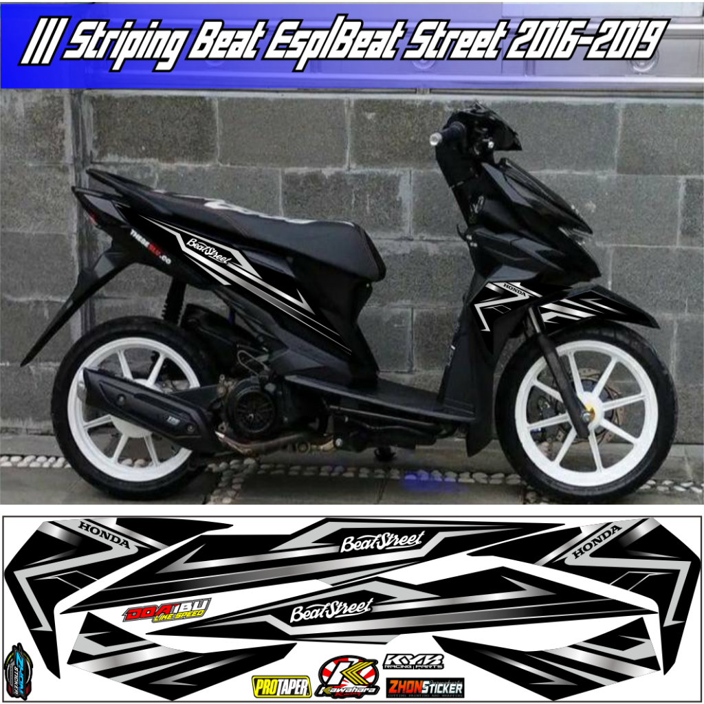 Jual striping variasi honda beat esp beat street old 2017-2019 sticker ...