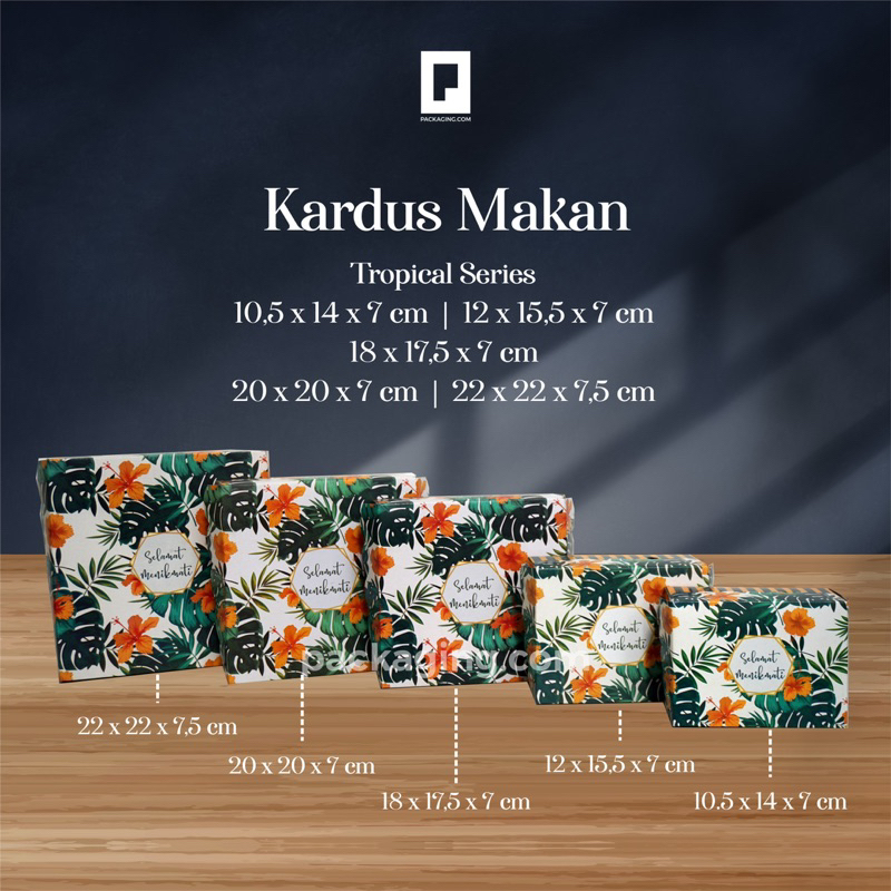 Jual Dus Nasi/Box Kotak Nasi Motif Tropical R10B/uk22x22x7 | Shopee ...