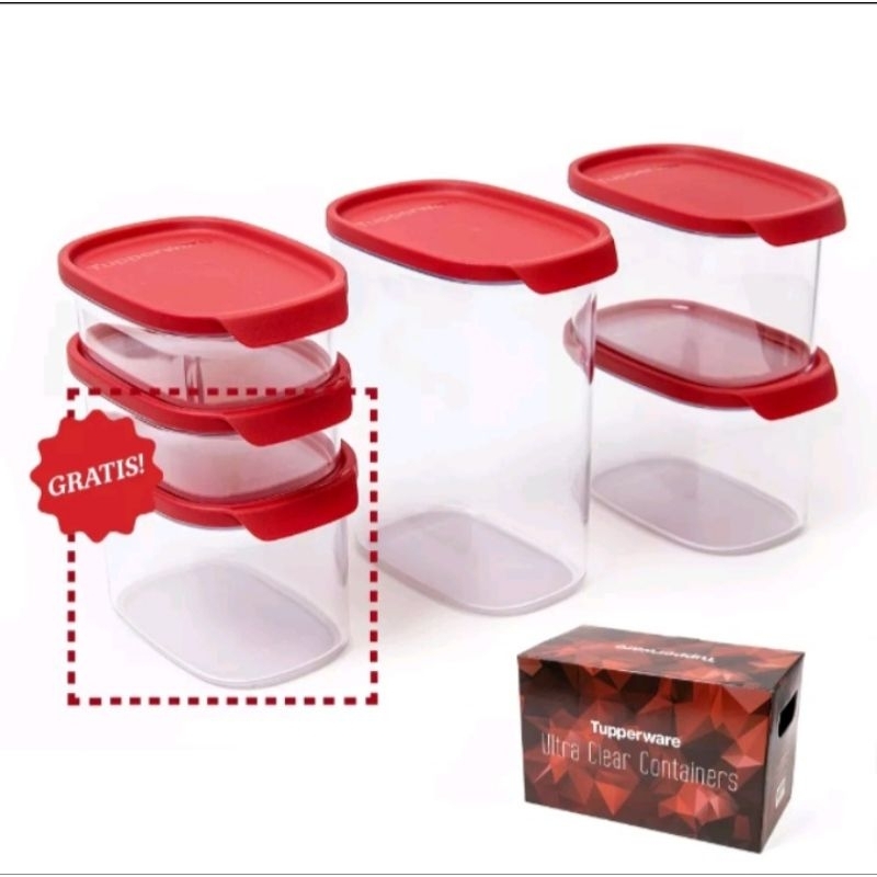 Jual TUPPERWARE Paket Toples Clear Ultra Container (isi 6 buah ...