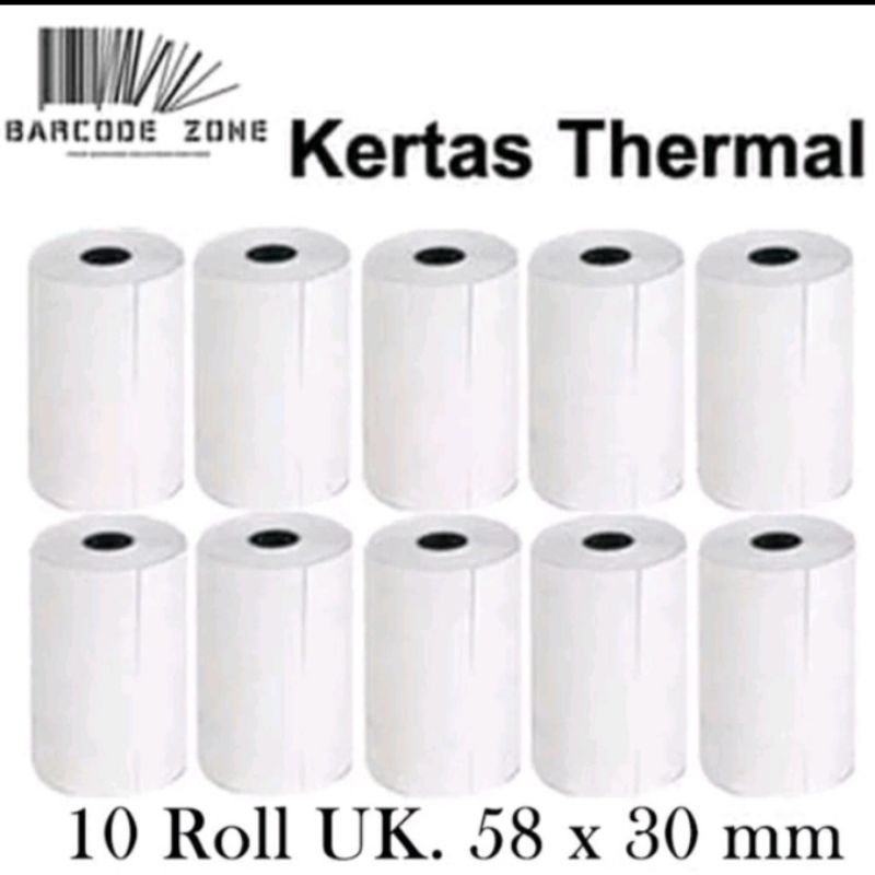 Jual Kertas Thermal Paper Rol 57x30 58x30 Termal EDC Thermal Printer ...