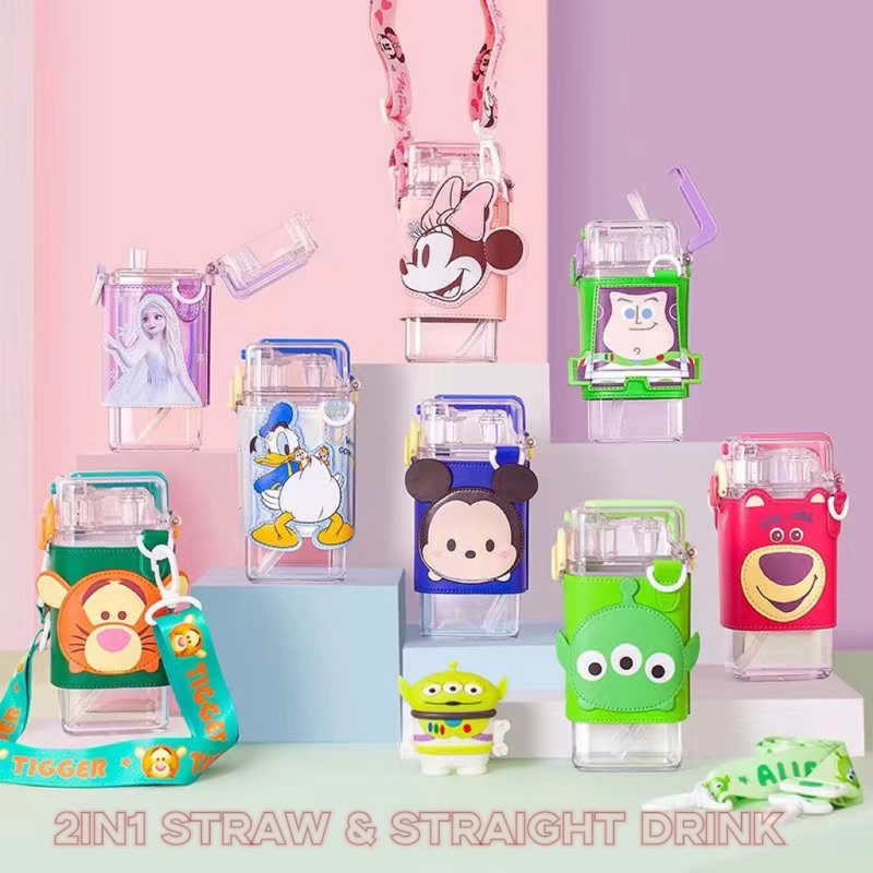 Jual Botol Minum Anak 2in1 Sedot & Teguk 500ml Mickey Minnie Tiger Elsa ...