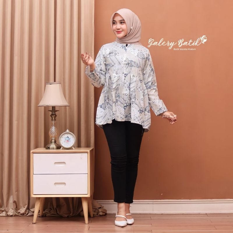 Jual Baju Atasan Wanita Terbaru Batik Wanita Atasan Wanita Kekinian Blouse Wanita Korean Baju ...