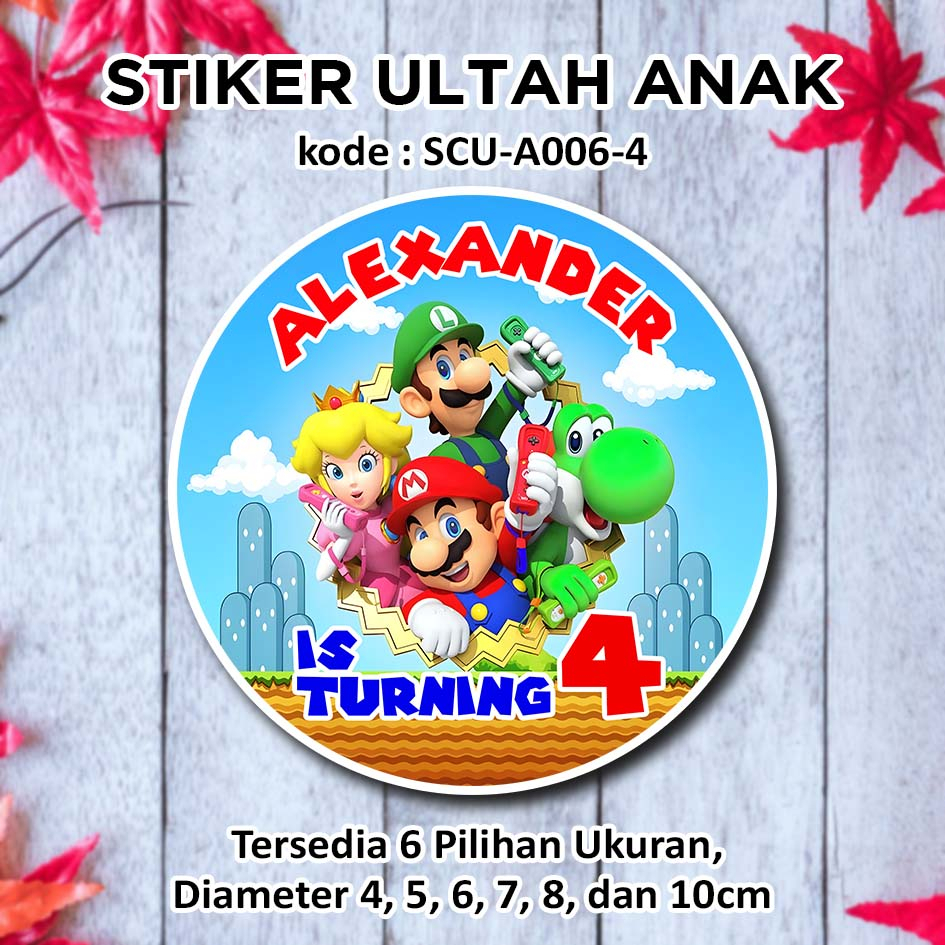 Jual STIKER ULANG TAHUN ANAK SUPER MARIO BIRTHDAY STICKER LABEL ...