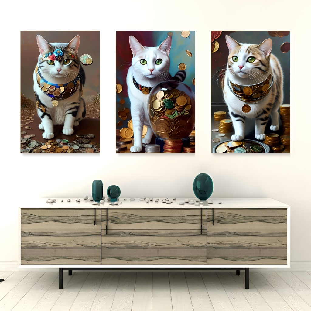Jual Poster dinding kucing hoki - Bingkai pictbox 30x45 cm - Hiasan ...