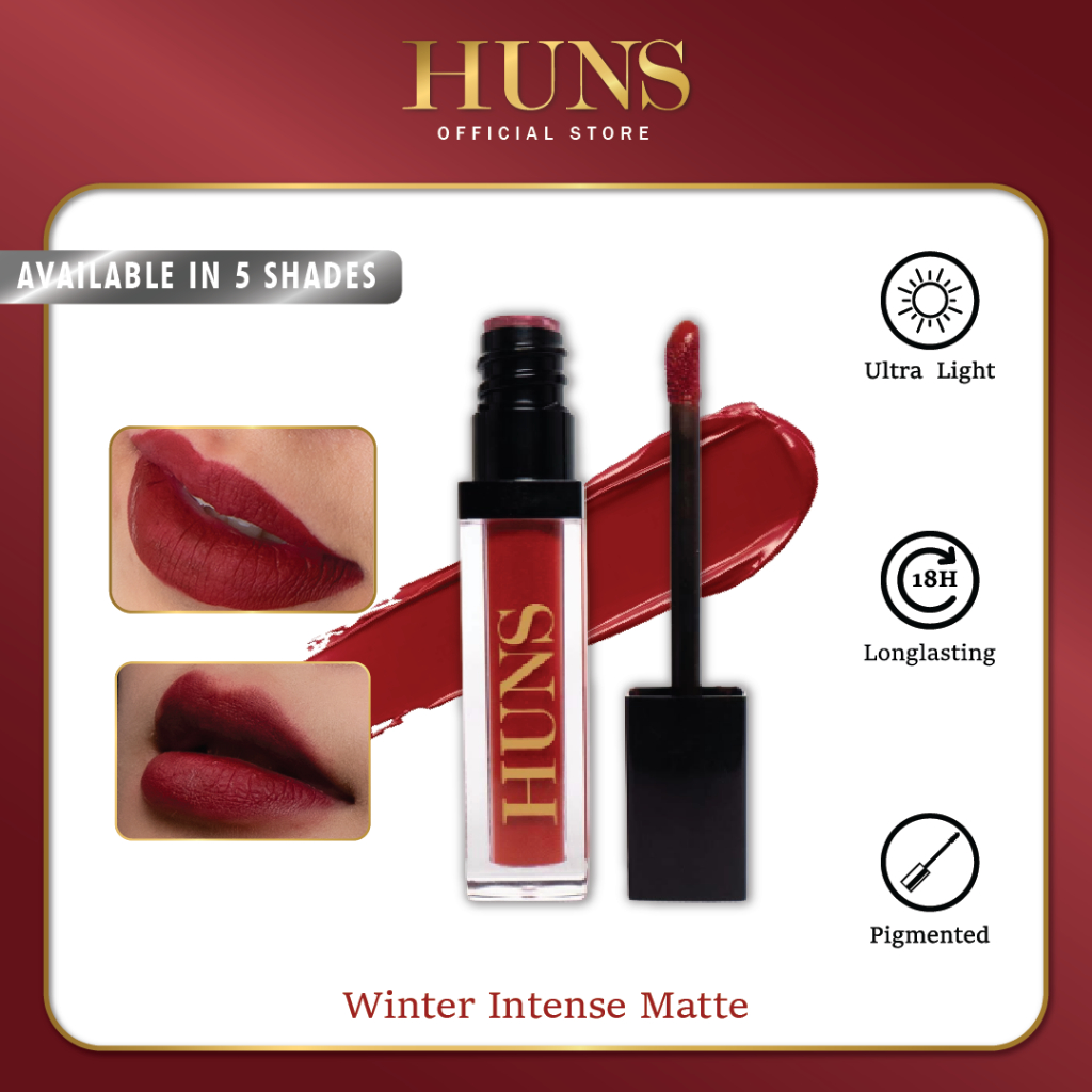 Jual Huns Lipcream Winter Intense Matte lipstik Ringan Tahan Lama Transferproof dan Tidak Kering ...