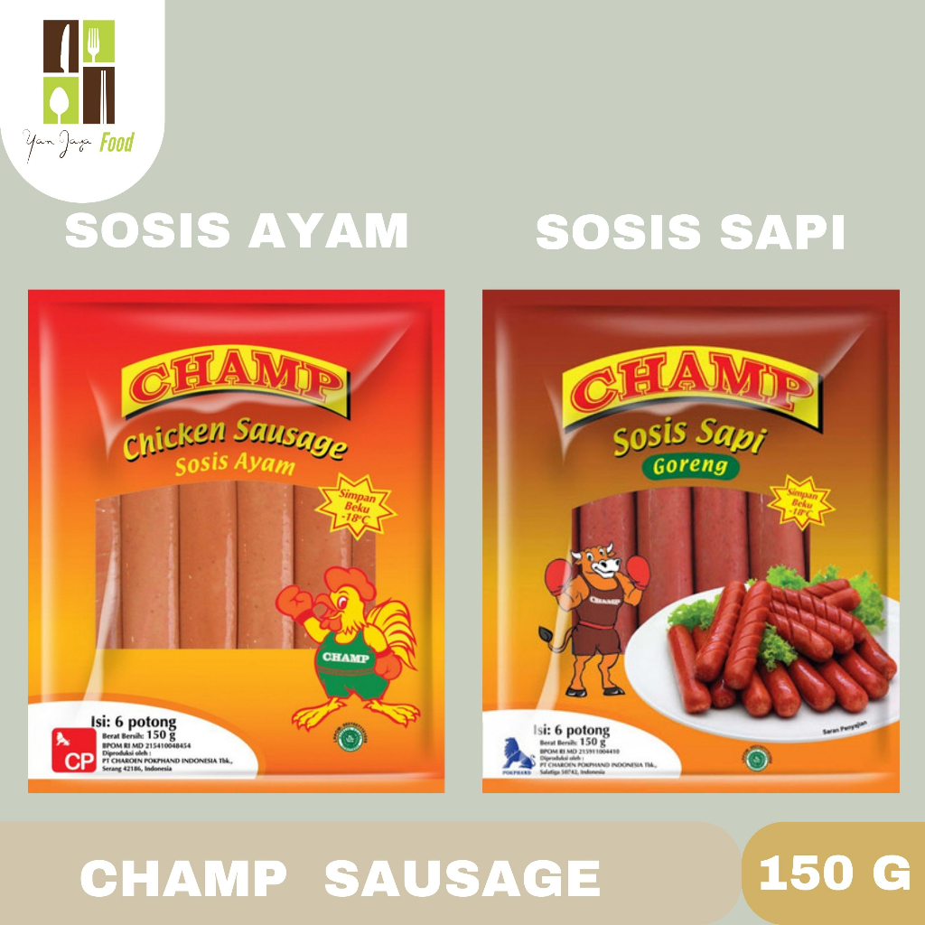 Jual Champ Sausage / Champ Sosis / Sosis Ayam / Sosis Sapi 150g isi 6 ...
