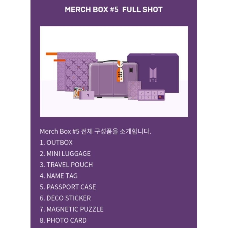 Jual WTS MERCH BOX 5 (OFFICIAL) ️ BTS RM JIN SUGA JHOPE JIMIN V ...