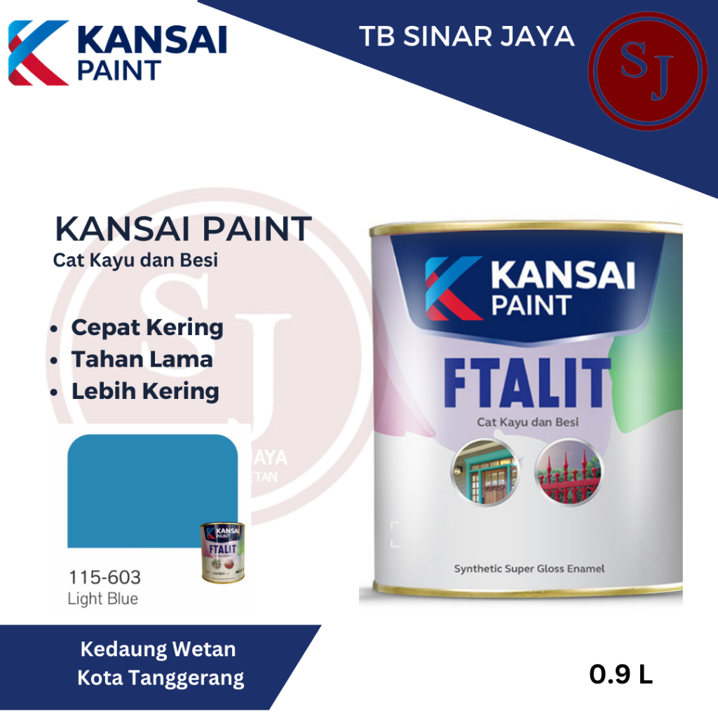 Jual Cat Kayu dan Besi Kansai Paint Ftalit Warna Glos 1kg 115 - 603 ...
