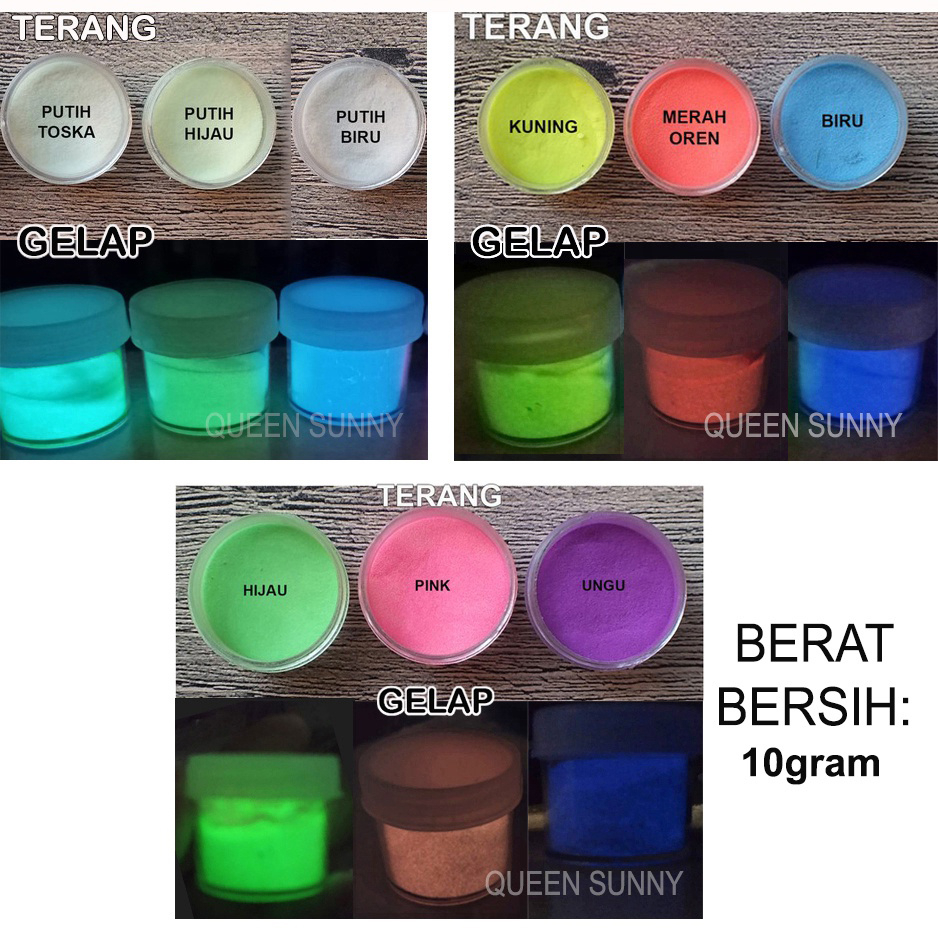 Jual Bubuk fosfor glow in the dark paint cat glow in the dark powder ...