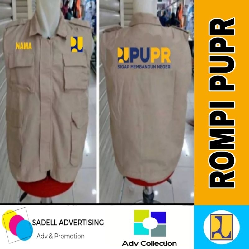 Jual Rompi Kementerian PUPR Rompi Vest PUPR Krem Full Bordir | Shopee ...