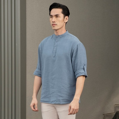 Jual Greenlight Kemeja Pria Lengan Panjang tanpa kerah mandarin collar ...