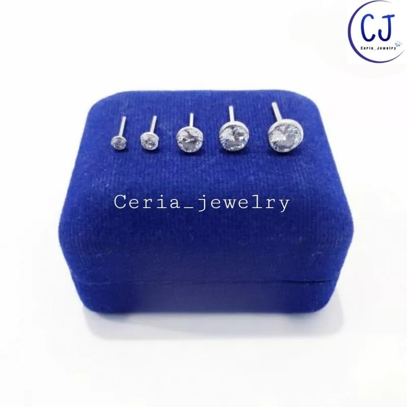 Jual Anting Perak Asli Silver 925 Lapis Emas Putih Model Tusuk Giwang Mata Burung - Anting ...