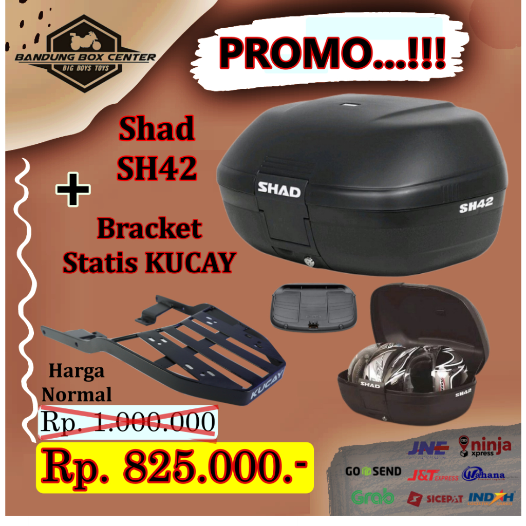 Jual PROMO Paket Box Motor Shad SH42 & Bracket Statis KUCAY Shad SH 42 ...